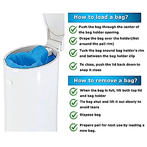 Disposable Diaper Pail Refill Plastic Bag (100 count) Compatible with Ubbi Diaper Bag Pail 13 Gal Capacity Diaper Pail Bag Fits 8 Gallon Medium Kitchen Trash Bag Heavy Duty Large Garbage Bag, 100 Bags