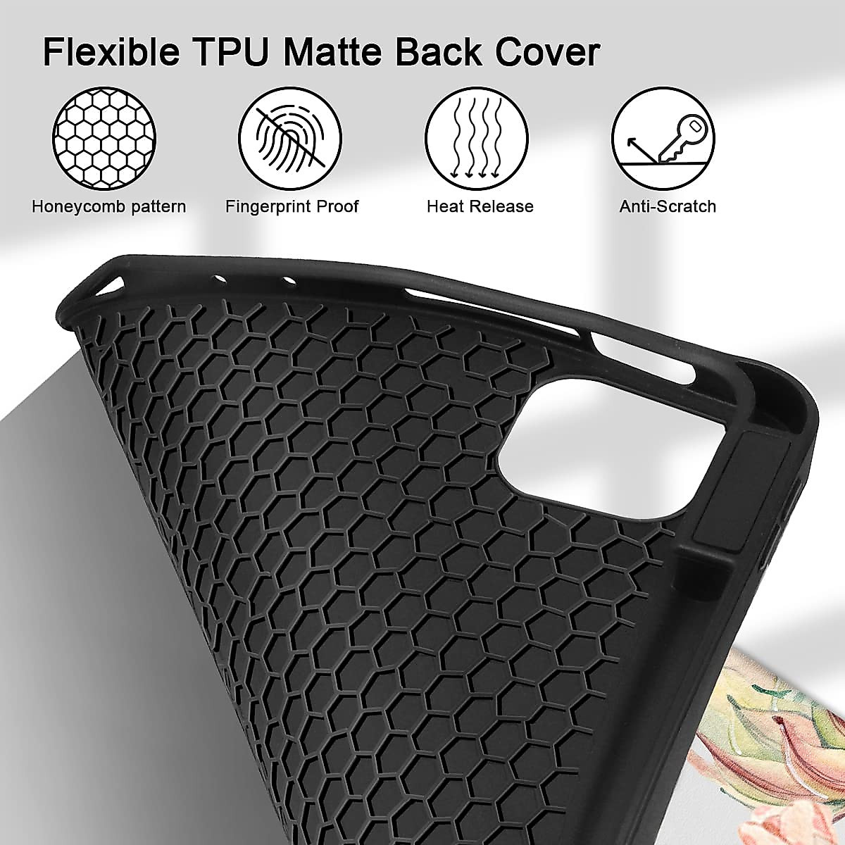 May Chen for iPad Pro M2 12.9 Case 6th/5th/4th/3rd Generation 2022 2021 2020 2018 Trifold Stand + Pencil Holder + Auto Wake/Sleep + Soft TPU Protective Stand Back Cover, Cactus