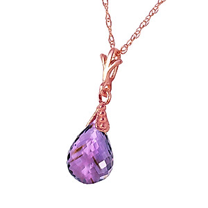 Galaxy Gold GG 14k 18" Rose Gold Necklace with Briolette Amethyst