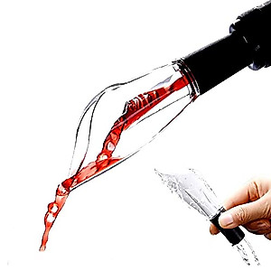 1 Pack Wine Aerator Pourer Spout Tulips Shaped Aerator Wine Pour Premium Wine Aerator Wine Bottle Aerator Pourer for Red and White Wine Lover Gift, Black