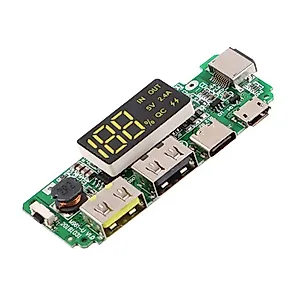 WSDMAVIS 1Pcs 18650 Charger Board Lithium Battery Charging Module Dual USB 5V 2.4A MiniType-C Power Bank Module DIY with Overcharge Overdischarge Short Circuit Protection LED Display
