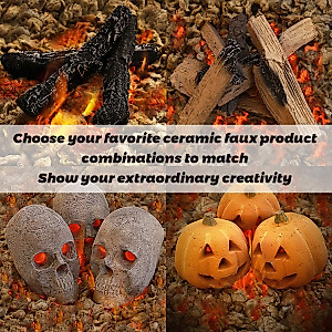 Utheer Glowing Embers for Gas Fireplace, 12 Oz Rock Wool Embers for Vent Free or Vented,Ventless Gas Log Sets, Inserts Indoor Gas Fireplaces