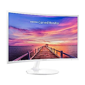 Samsung 2020 LC27F391FHNXZA 27 Inch FHD (1920 x 1080) Curved LED Monitor, HDMI, VGA, AMD Radeon FreeSync, White + NexiGo 4K HDMI Cable Bundle