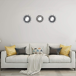 Kelly Miller Small Round Mirrors for Wall Decor Set of 3 - Great Home Accessories for Bedroom, Living Room & Dinning Room (M014)