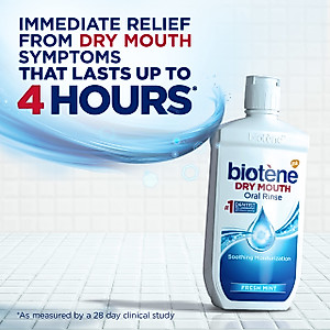 Biotene Oral Rinse Mouthwash for Dry Mouth, Breath Freshener and Dry Mouth Treatment, Fresh Mint - 33.8 fl oz
