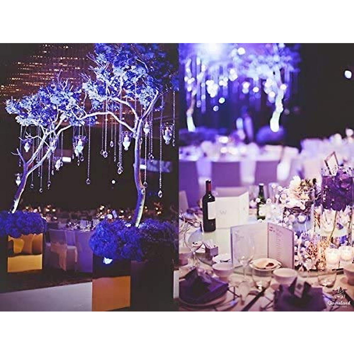 Ulove Prs Acrylic Teardrop Crystal, Chandelier Pendants Parts Beads, Garland Hanging Bead, Crystal Beaded for Wedding Party Centerpiece Tree Decoration (12 pcs)