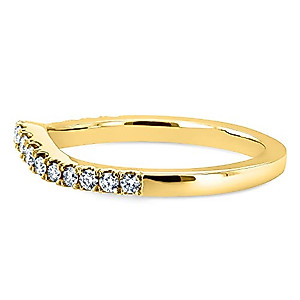 Kobelli Lab Grown Diamond Womens Curved Wedding Band 1/5 CTW 14k Yellow Gold (DEF/VS), 6