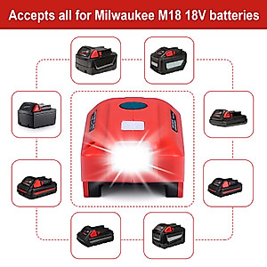 Power Inverter for Milwaukee 18V M18 Battery, 150Watt Newly Portable Inverter Generator with 5.9" USB Cable, DC 18V to AC 110~120V, Modified Sine Wave Power Inverter with Dual USB & LED Light