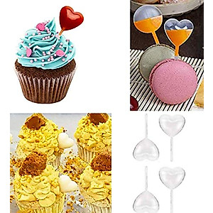 Aeyistry 50Pcs 4ml Plastic Pipettes Heart Plastic Squeeze Transfer Cupcakes Pipettes for Strawberries, Cupcake, Chocolate, Birthday Party and Holiday Decoration