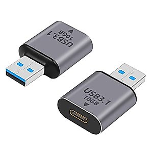 Poyiccot USB C to USB 3.1 Adapter 10Gbps, Female USB C to Male USB Adapter, USB 3.1 Type C to Type A Charger Converter OTG Fast Charging Compatible with iPhone, MacBook, Samsung Galaxy, 2Pack