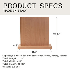 Made In Cookware - Knife Block - Italian Beechwood - Crafted in Italy