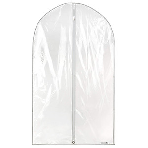 HANGERWORLD Pack of 6 Clear Garment Bags for Hanging Clothes - 40inch Suit Bag, Plastic PEVA, Showerproof, Clothes Dust Protector Cover