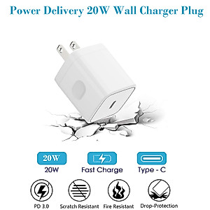 [MFi Certified] iPhone Charger Fast Charging,20W USB C Wall Charger Adapter with 6.6FT USB C to Lightning Cable for iPhone 14 Pro/14 Plus/13/12 Mini/12 Pro Max/11/X/XR/XS/8, iPad, AirPods Pro