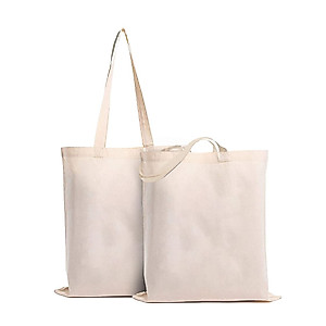 BANNER BUZZ MAKE IT VISIBLE BannerBuzz Canvas Tote Bag Made of 100% Biodegradable Canvas Material (15.5" X 18.5", Off White)