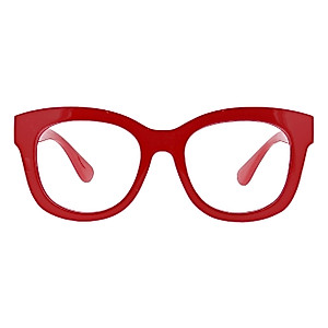 Peepers by PeeperSpecs Oprah's Favorite Women's Center Stage Oversized Blue Light Blocking Reading Glasses - Red +3.00