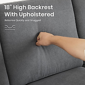 Luxury 72" Comfy Sofa Couch with Spring Cushion,Comfy Upholstered 3 Seater Sofa, Love-Seat Sofas & Couches with Deep Seat And Ultra Thick Cushion,Compact Small Couch for Bedroom Apartment Office,Grey