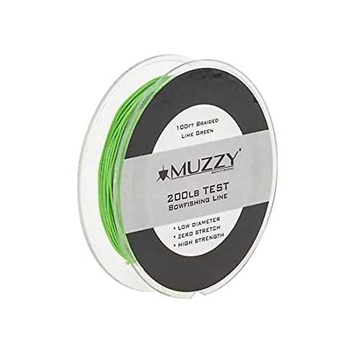 Muzzy 1078 Bow Fishing Line Lime Green 200 Braided 100' Spool