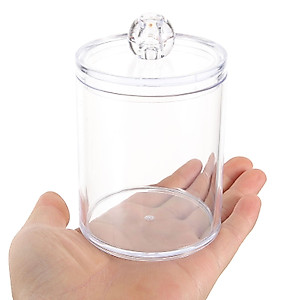 Cabilock 2 Pcs Acrylic storage box acrylic storage container Cotton Pad Holder plastic swab storage jar Makeup Cotton Round Holder Make Up Pads Holder holder Bracket box cosmetic