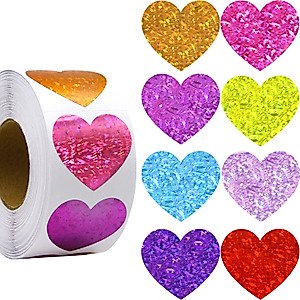 Glitter Valentine's Day Heart Stickers for Envelopes 500pcs Valentine Stickers Decorative Love Stickers Holiday Decorations Wedding Supplies