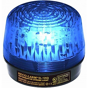 Seco-Larm SL-126-A24Q/B Strobe Light, Blue Lens; For "Informative" General Signaling Requirements; For 6 to 24-Volt Use; Incorrect Polarity Cannot Damage Circuit or Draw Current