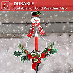 VAPESOON Solar Christmas Decorations Outdoor LED Lights, Waterproof Solar Snowman Ground Plug Lights for Garden Yard Lawn Pathway Walkway Driveway Holiday Winter Decorative Garden Stakes