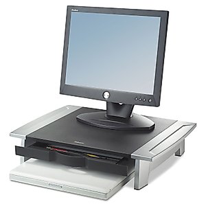 Fellowes 8031101 Monitor Riser,Adjustable,19-7/8-Inch x14-1/16-Inch x4-Inch -6-1/2-Inch ,BK/SR