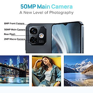 Ulefone Note 16 Pro Unlocked Phones NFC, 8-core 16+128GB Factory Phone, Android 13 OS Cell Phone, 50MP Rear Camera, 8MP Front Camera, 6.52” Display, 4400mAh, OTG T-Mobile 4G Smartphones | Black