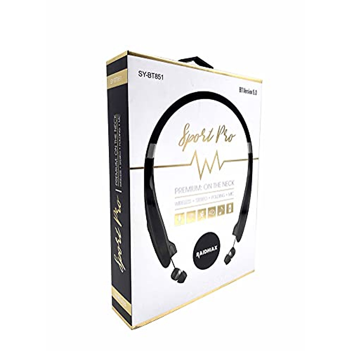 Rhino Foldable Retractable Wireless Headset Headphone Sport Neckband Earbuds