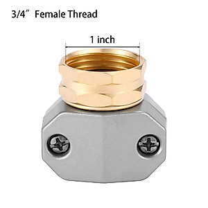 Zinc and Aluminum Female Coupling, Fits All 5/8-Inch and 3/4-Inch Garden Hose Repair Fitting, 2 Pack
