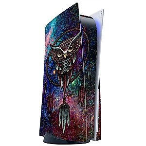 ITS A Skin Skins Compatible with Sony Playstation 5 Console Disc Edition - Protective Decal Overlay Stickers wrap Cover - Dreamcatcher Owl in Color