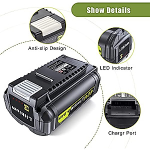 Simple Plus+ Replace for Ryobi 40V 6.0Ah Battery OP4060 OP4040, Compatible with Ryobi 40V Collection Cordless Tools Replace for OP4040 OP4026 OP4030 OP4050 OP4060A, Fit for All Ryobi 40V HP Series