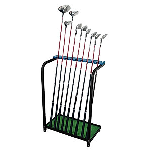 Cbhfmljd Golf Club Display Rack, Metal Golf Putter Storage Organizer 9 Clubs Free Standing, Golf Club Organizer Non-Slip and Scratch-Resistant Golf Club Storage Golf Putter Stand Holder