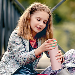 YOHKOH Mini Insulated Water Bottle Small Stainless Steel Thermos 10oz - Insulated Vacuum, Leak Proof, Keeps Drinks 12 Hrs Hot & 24 Hrs Cold - BPA-Free (1, Pink)