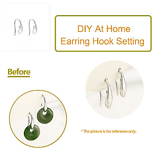 2 Pairs 925 Sterling Silver Earring Hooks Fish Ear Wires Hooks Smooth Dangle Earrings Component for DIY Jewelry Making Craft for Women(Platina Color)