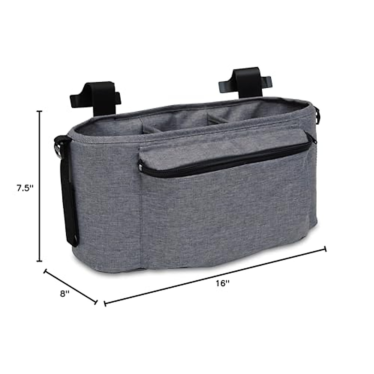 Jeep Parent Organizer for Wrangler Stroller Wagon by Delta Children (Works with Jeep Wrangler Stroller Wagon #60001), Grey