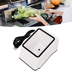 Ultra Decoding Fast Response Automatic QR Scanner White Desktop ABS USB for Mobile Payment