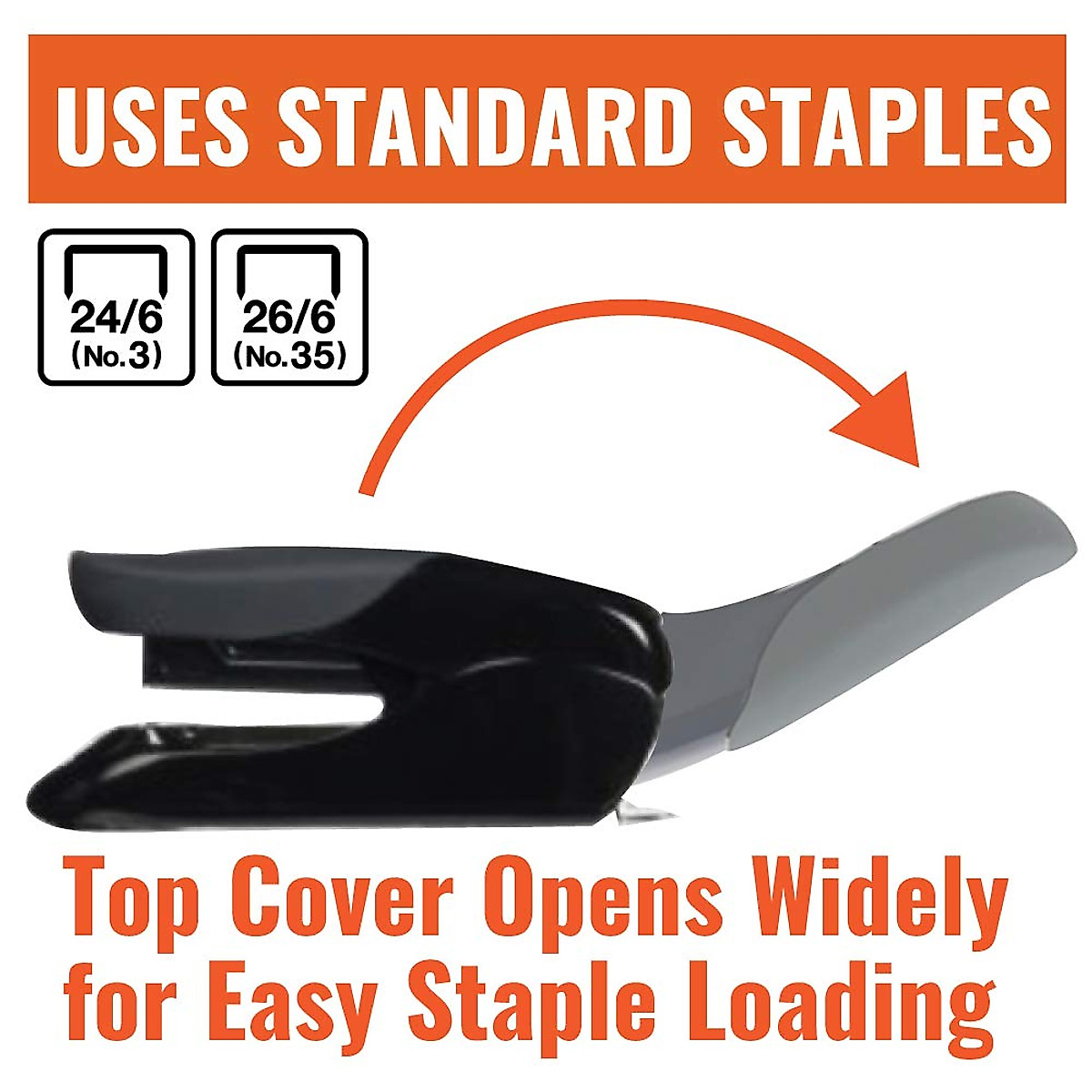 Max USA Easy Grip Heavy Duty Desk Stapler (HD-50F Black)