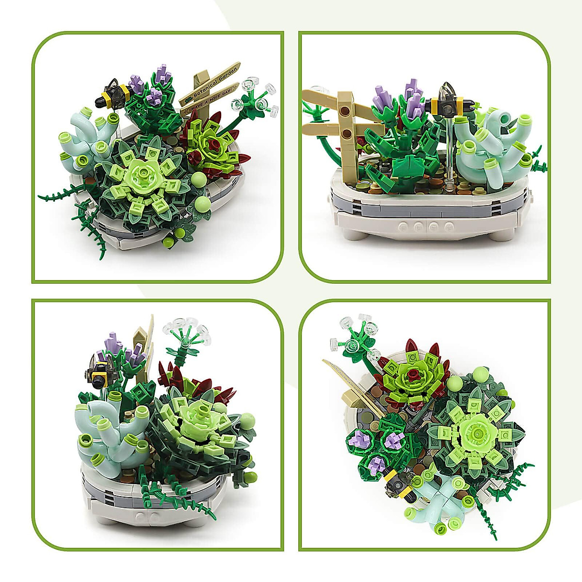 HIGH GODO Succulent Bonsai Plant Sets, Mini Bricks Flower Botanical Building Kit Creative for Kids Adults 8+, Room Or Home Decor (389 Pieces) - No Compatible Classic Bricks