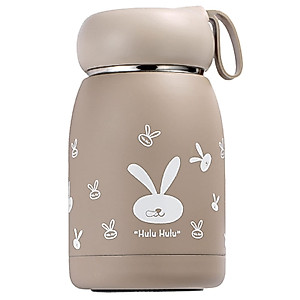 ZTGD Cute Insulated Water Bottle 320ml for Kid and Lady,Kawaii Thermos Cup with Led Display and Cute Pattern,Stainless Steel Coffee Vacuum Thermos Bottle Keep Drinks Hot or Cold for Travel School Off