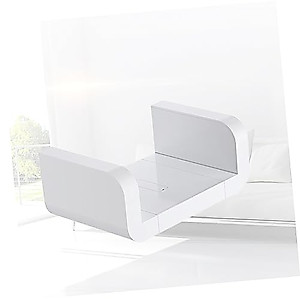 Amosfun 1pc Wall Shelf Corner Shelf Wall Mounted Bookshelf Corner Wall Mounted Shelf Wall Mounted Rack White