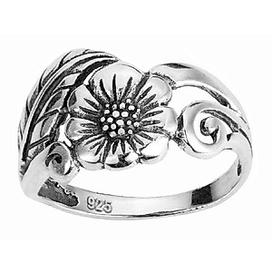 CloseoutWarehouse 925 Sterling Silver Karen's Flower Ring Size 6