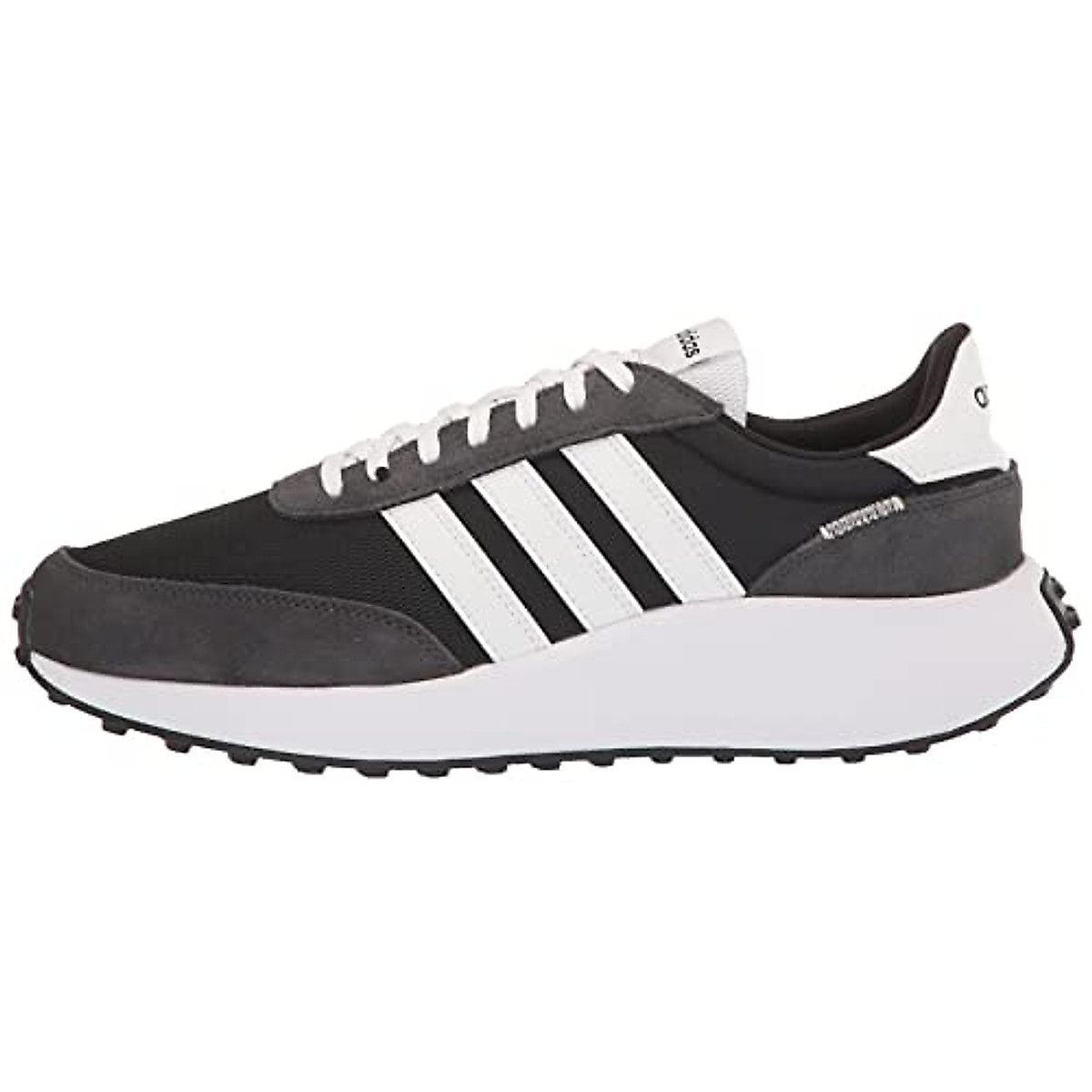 adidas Men's 70s Running Shoe, Black/White/Carbon, 10.5
