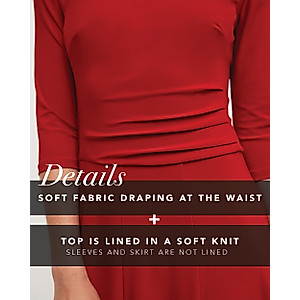 Rekucci Women's Flippy Fit N' Flare Dress with 3/4 Sleeves (14, Hunter Green)