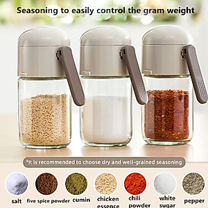 Quantitative Salt Shaker, Metering Salt Shaker Glass, Metered Salt Dispenser, Salt and Pepper Shaker, Quantitative, Push Type, Condiment Bottle Dispenser (3 Pcs)