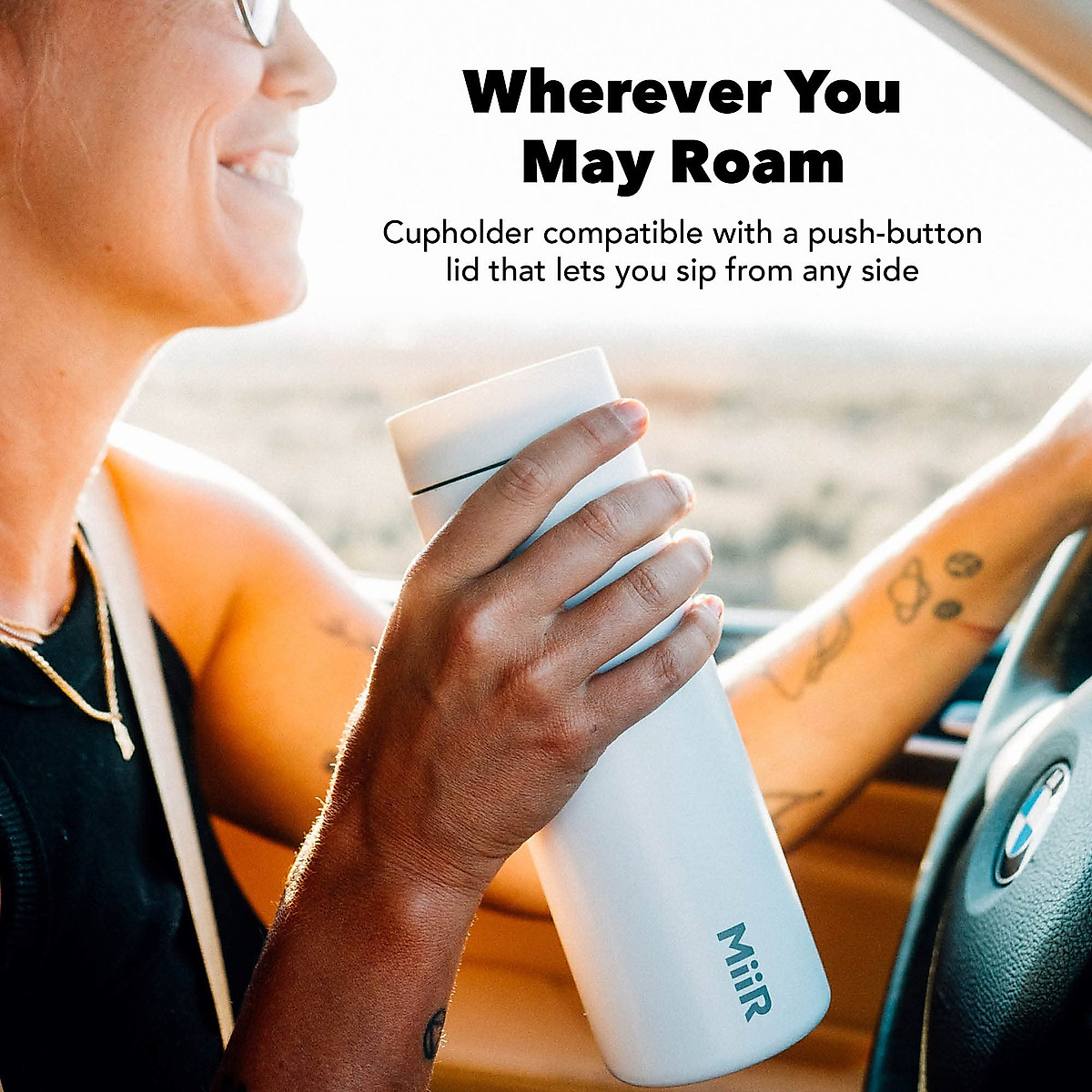 MiiR 360 Traveler, Stainless Steel Double-Wall Vacuum Insulated Tumbler - Leakproof 360 Lid for Easy Sipping on the Go; Perfect for Hot & Cold Drinks