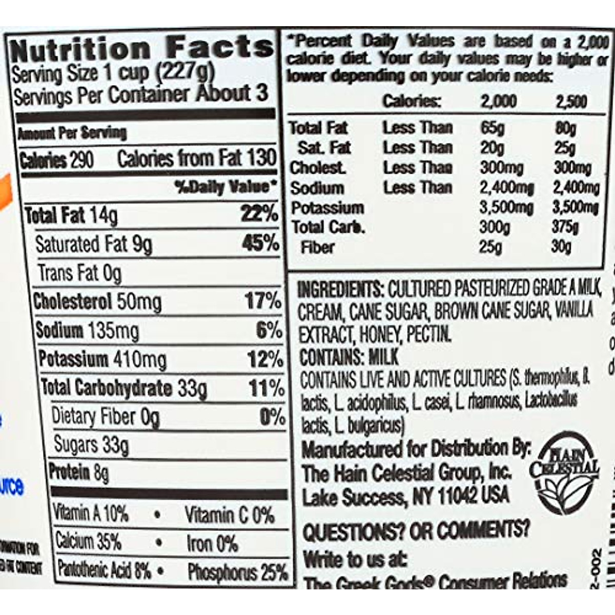 The Greek Gods Greek Yogurt, Honey Vanilla, 24 oz