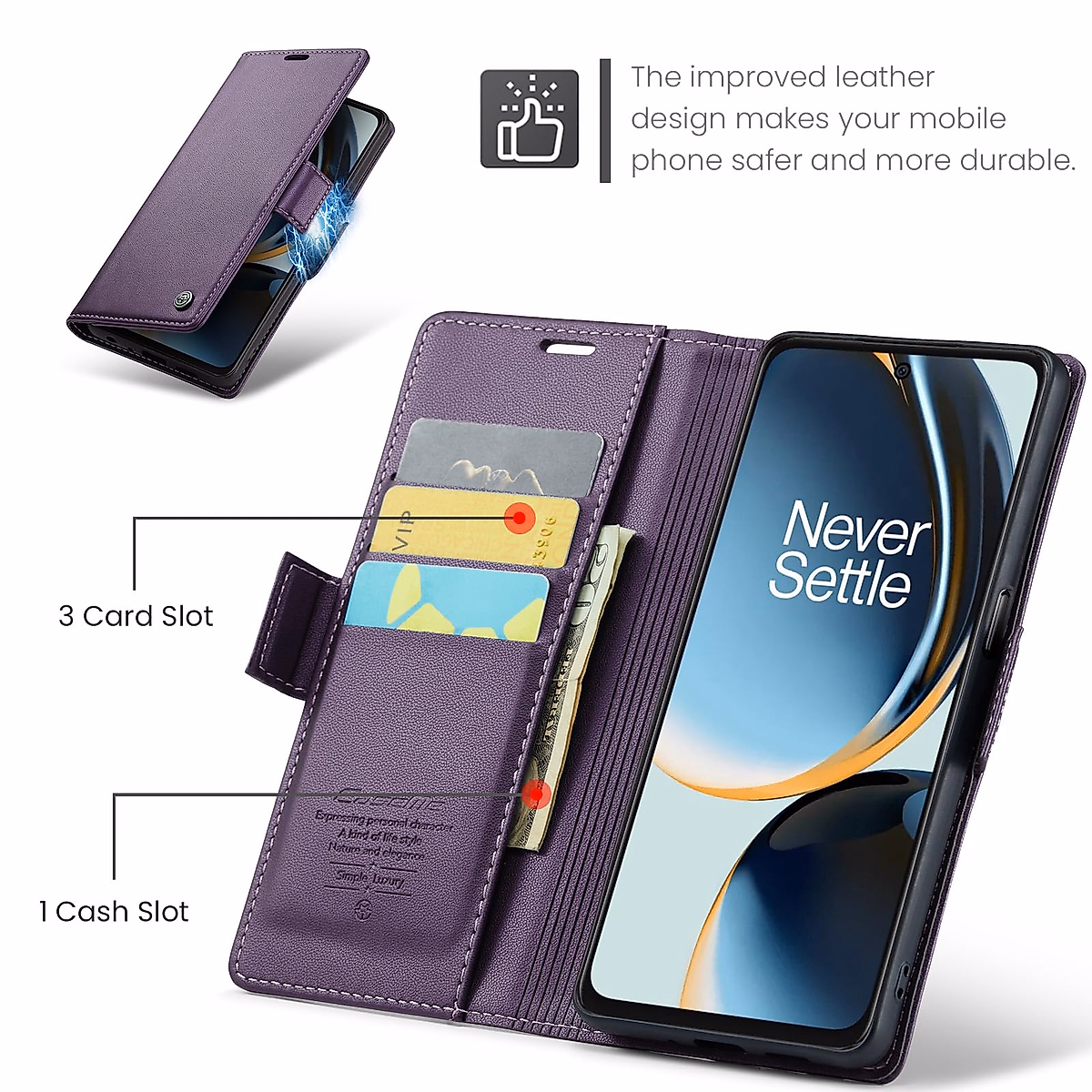 Taneny for Oneplus Nord N30 5G Case,[RFID Blocking] PU Leather Wallet Flip Folio Case with Card Holder Kickstand Shockproof Phone Cover for Oneplus Nord N30 5G 2023 (Purple)