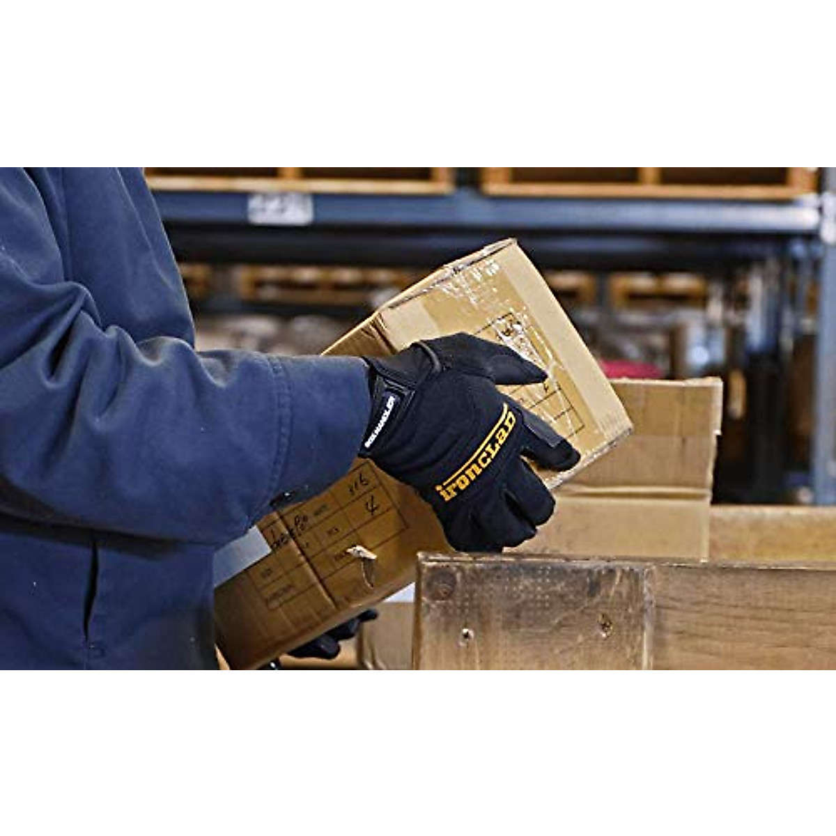 Ironclad Box Handler Work Gloves BHG, Extreme Grip, Performance Fit, Durable, Machine Washable, (1 Pair), Large - BHG-04-L, Black