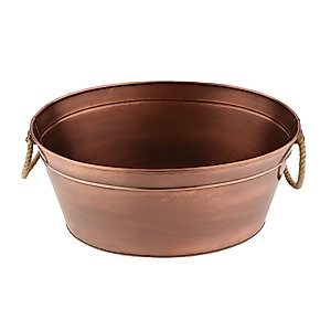 G.E.T. BT-2215-ACPR Copper Beverage Tub with Rope Handles, 8 Gallon,Antique Copper