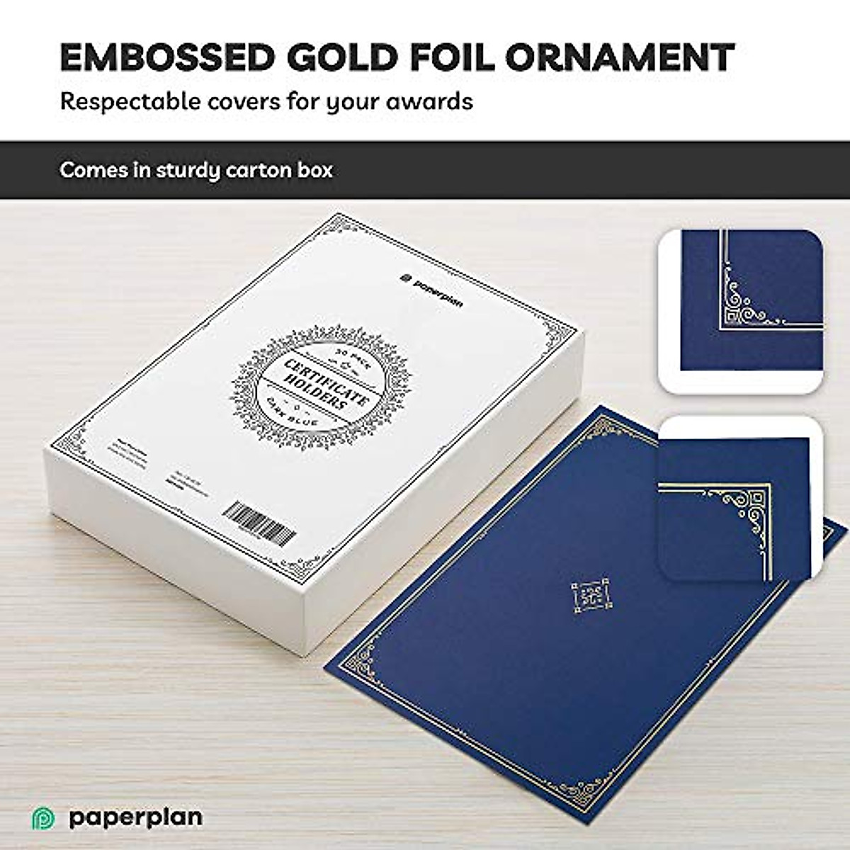 Navy Blue Certificate Holders 8.5 x 11 Multi Pack (30 Count) - Diploma Cover - Birth Certificate Holder for Travel - Certificate Paper 8.5 x 11 - Diploma Holder - Baby Dedication Certificates